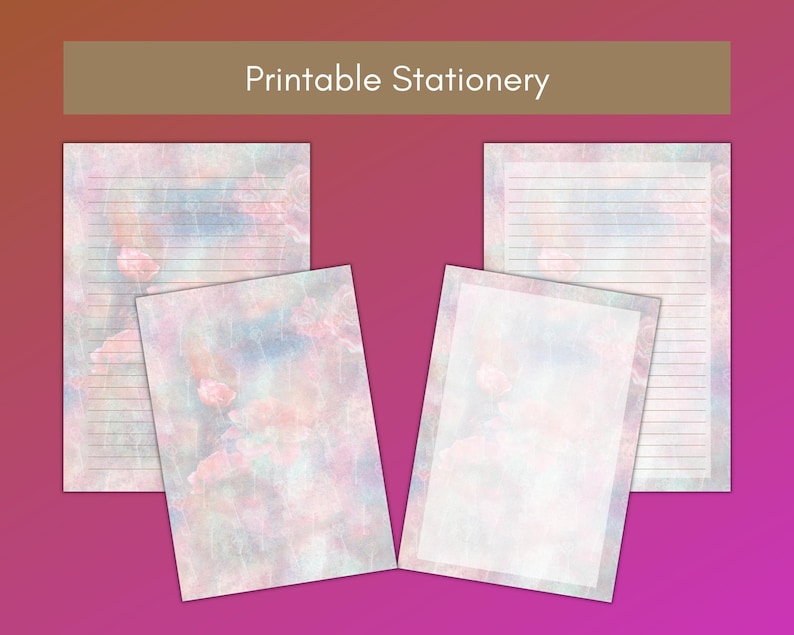 Vintage Printable Journal Paper, Vintage Lined and Unlined Stationery ...