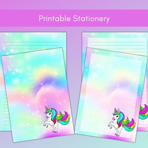 Printable Journal Paper, Unicorn Lined and Unlined Stationery ...