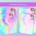 Printable Journal Paper, Unicorn Lined and Unlined Stationery ...