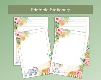 Printable Journal Paper, Unicorn Lined and Unlined Stationery ...