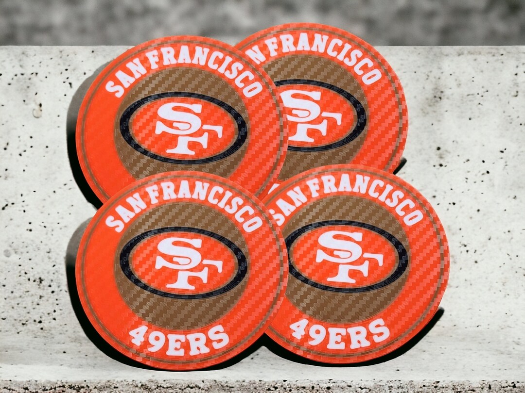 NFL San Francisco 49ers Coasters Set 4 Pcs With Holder Rubber Base - Etsy