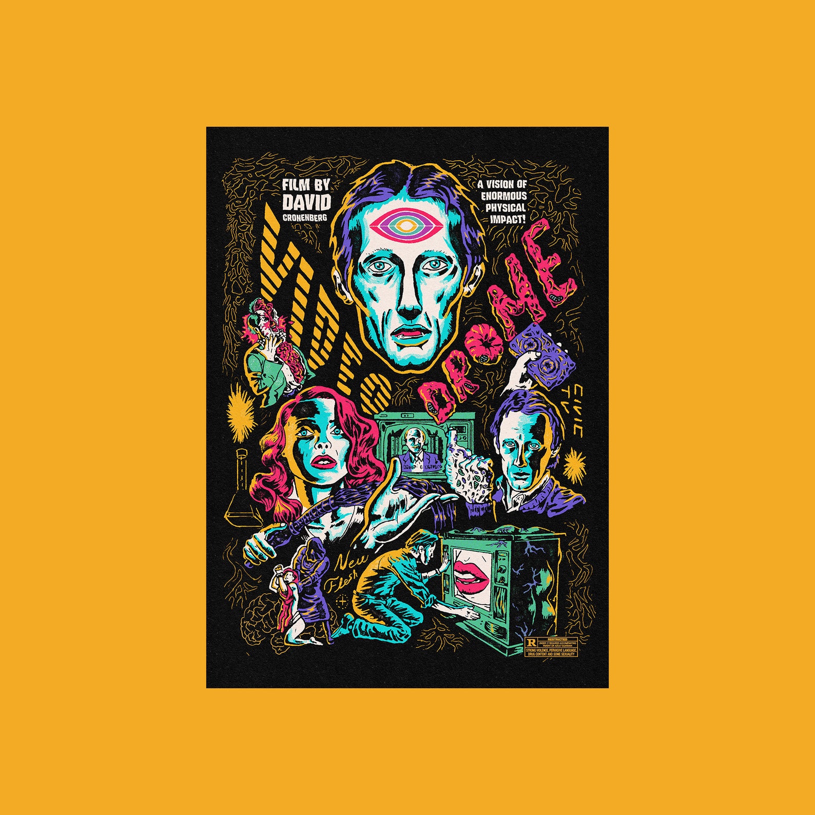 VIDEODROME - Poster Print - David Cronenberg Body Horror Videodrome the ...