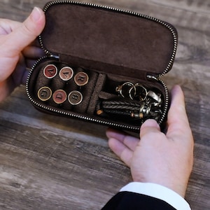 Men's Travel Case for Cufflink Rings,leather Oval Jewellry Collection ...