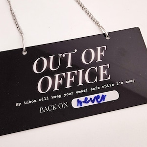 Writable Out of Office Door Sign, Dry Erase Work Cubicle Sign, Office ...