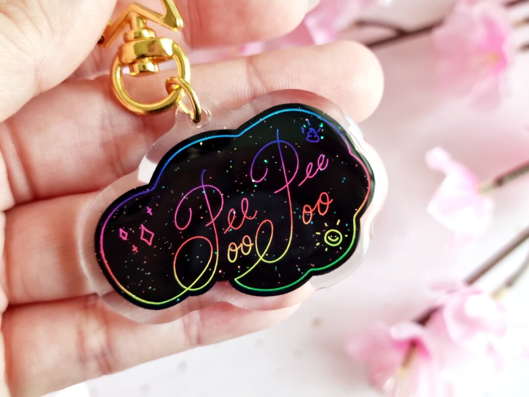 Black Peepeepoopoo Keychain, Original Art Charm, Funny Meme Gift for ...