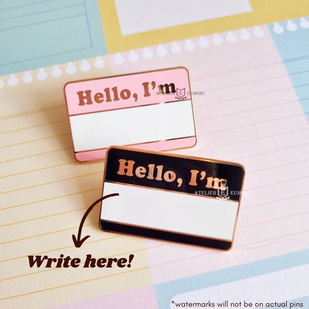 Writable Hello I'm Enamel Pin, Dry Erase Interactive Enamel Pin, Mental ...