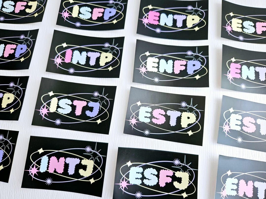 MBTI Waterproof Sticker, Colorful 16 Personalities Decal - Etsy