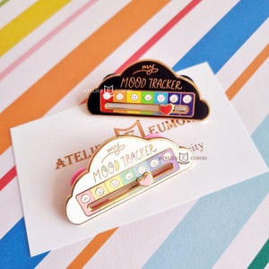 The Original Mood Tracker Sliding Enamel Pin, Interactive Enamel Pins ...