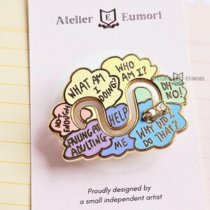Overthinker Sliding Enamel Pin, Existential Crisis Cat, Interactive ...