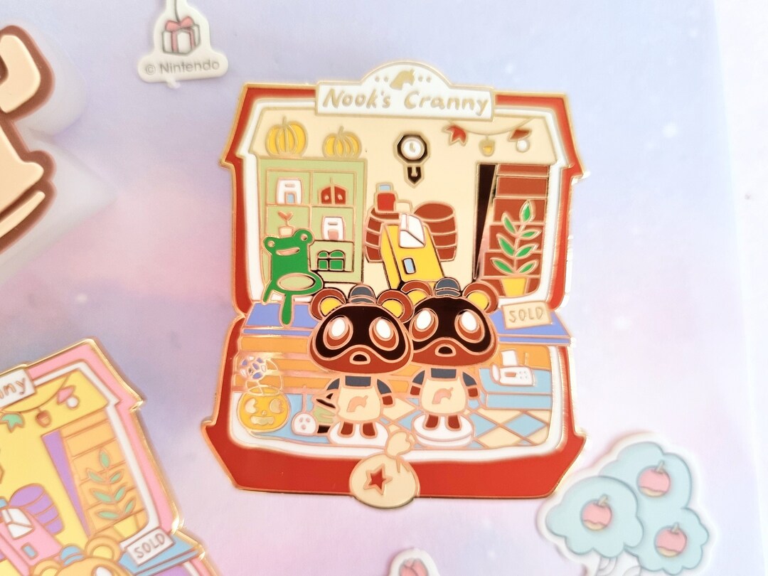 ACNH Nook's Cranny Hard Enamel Pin, Baby Raccoons Lapel Pin, Animal ...