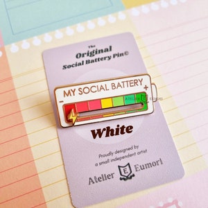 Ver. 2 (no Emoji) of the Original Social Battery Sliding Enamel Pin ...
