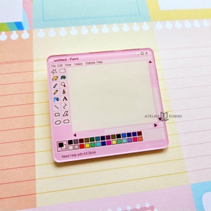 Writable Pink MS Paint Pin Badge, Dry Erase Interactive Acrylic Pin ...