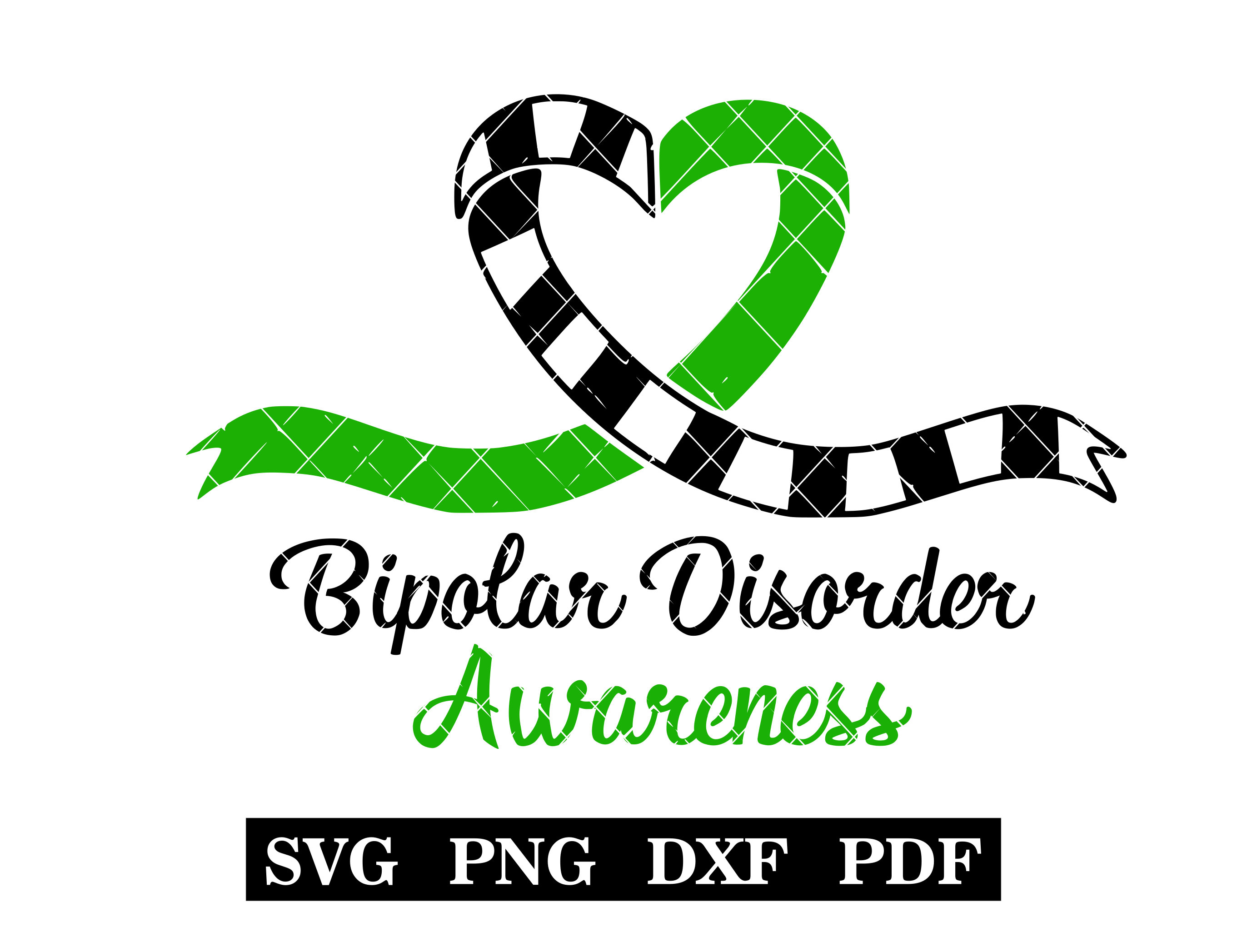 Bipolar Disorder Awareness SVG PNG Cricut Heart Ribbon - Etsy