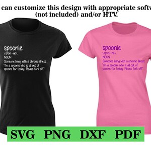 Spoonie Definition, SVG, PNG, Tshirt Design, Spoonie, Spoon Theory ...