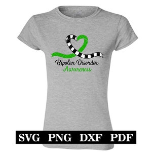 Bipolar Disorder Awareness SVG PNG Cricut Heart Ribbon - Etsy