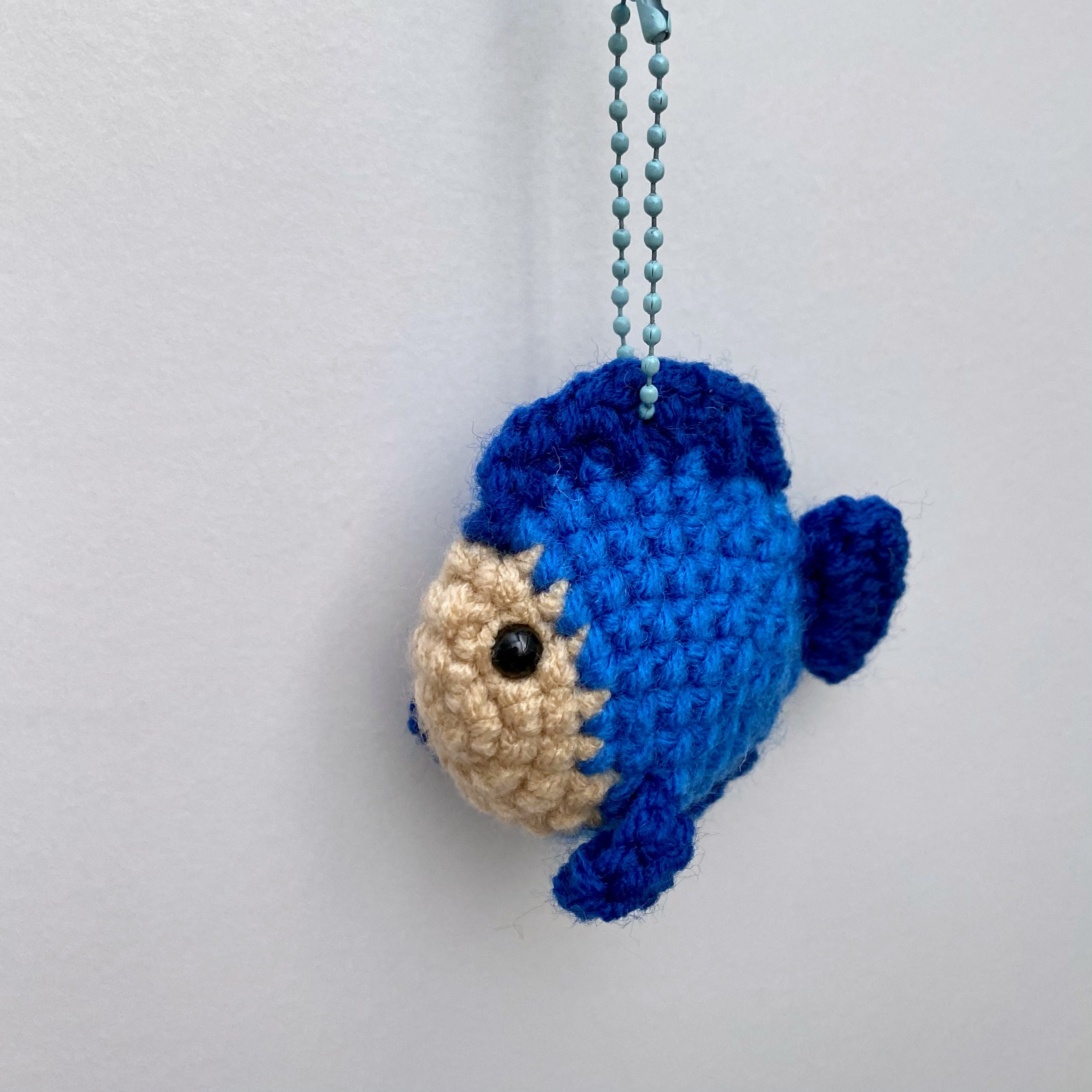 Blue Fish Crochet Keychain, Kawaii Amigurumi Plush Keychain, Gift for ...
