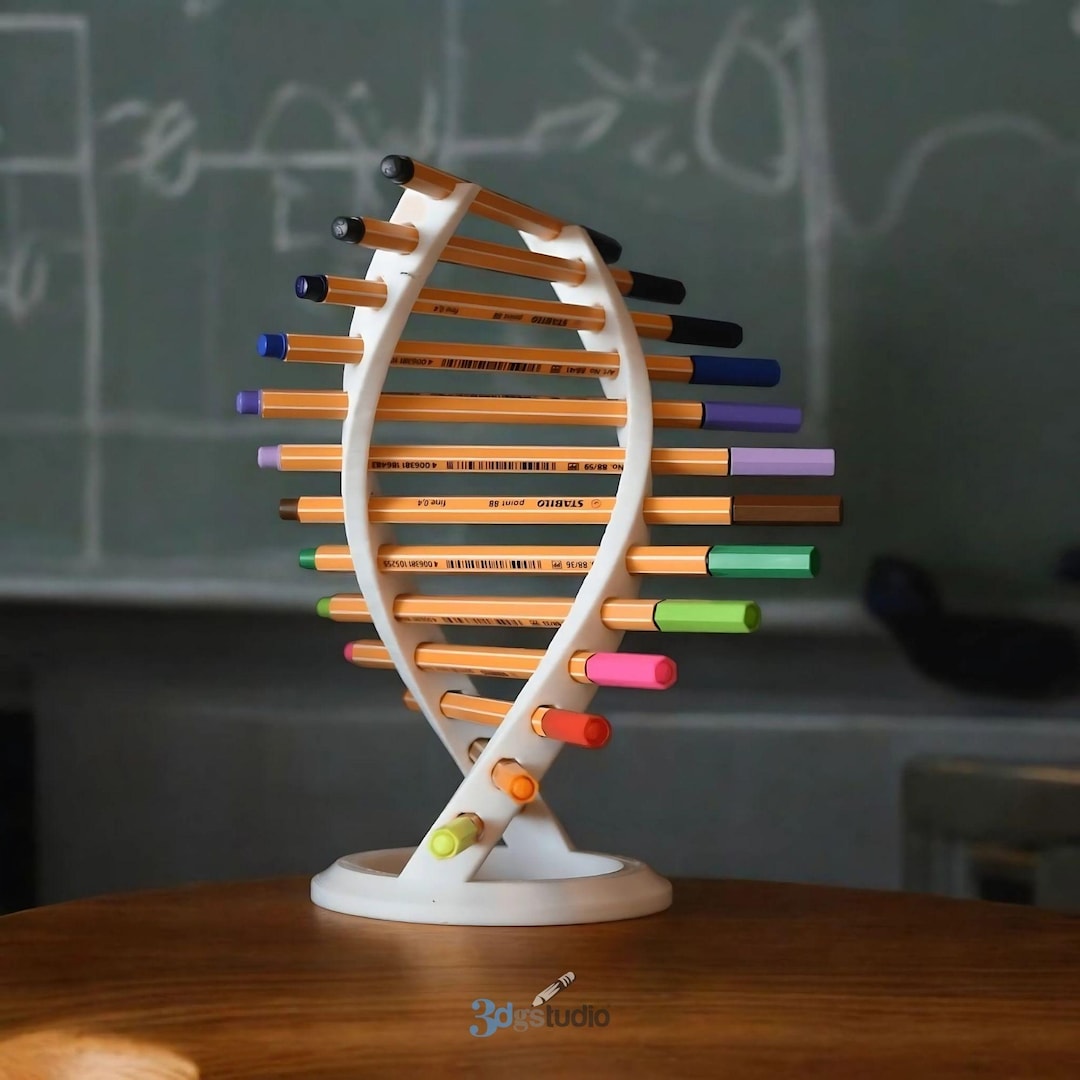 DNA Pen Holder Stl File, Helix 3D Print File, Stl File 3d Printing, Pen ...