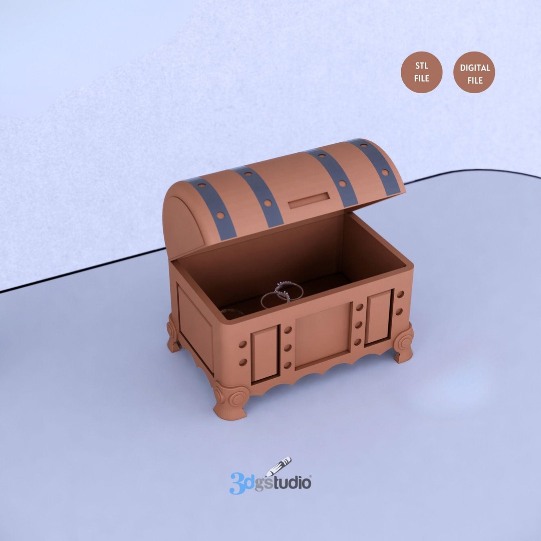 Pirate Chest Jewelry Box Stl Files, Stl File 3d Printing, Jewelry Box ...
