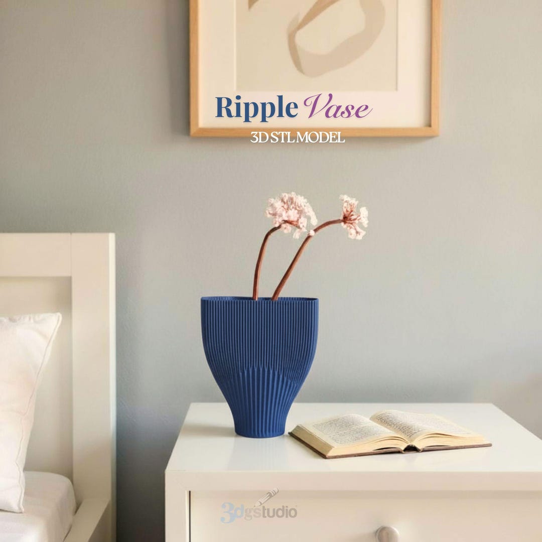 Ripple Vase, Stl File 3d Printing, Vase 3D Print Files - Etsy UK