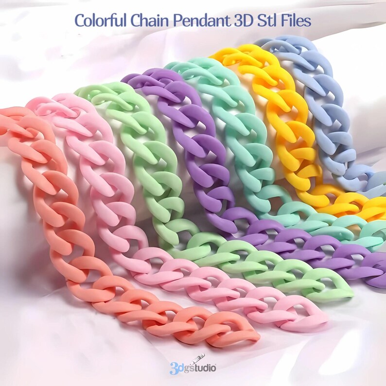 Colorful Chain Pendant Stl Files, Stl File 3d Printing, Pendant 3D ...
