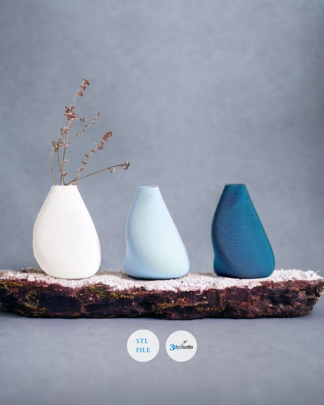 3D Print File, Trio Milano Vase Set, Stl File 3d Printing, Vase Stl ...