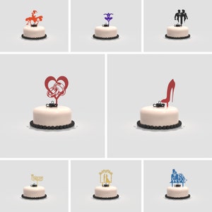 Cake Topper Pack 3D Print Stl File | 3D Cake Topper Bundle - Etsy
