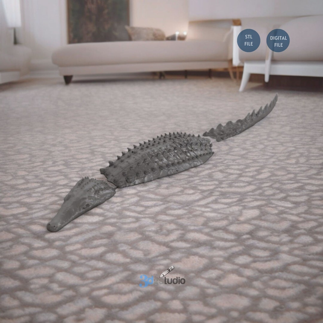 Swimming Crocodile 3D Print Stl File, Stl File 3d Printing, Toy-fun 3D ...