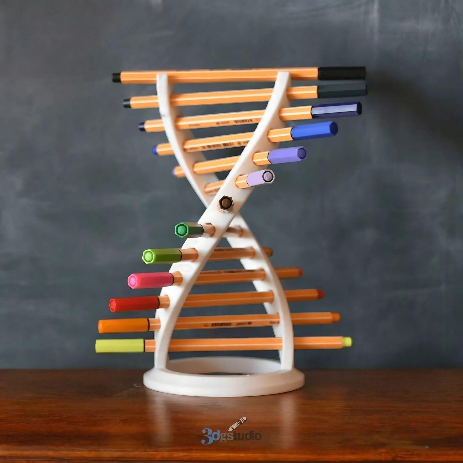 DNA Pen Holder Stl File, Helix 3D Print File, Stl File 3d Printing, Pen ...