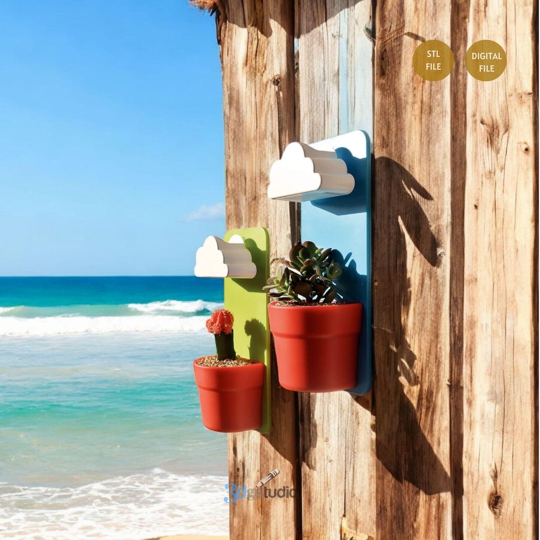 Cloud Rainy Planter 3D Print Stl Files, Stl File 3d Printing, Planter ...