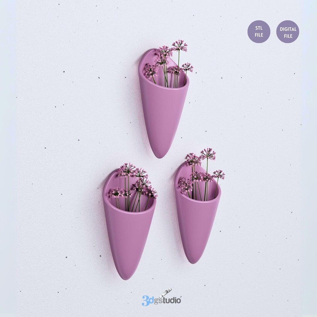 Cone Wall Planter 3D Stl File, 3D Wall Planter Printer Files, Stl Files ...