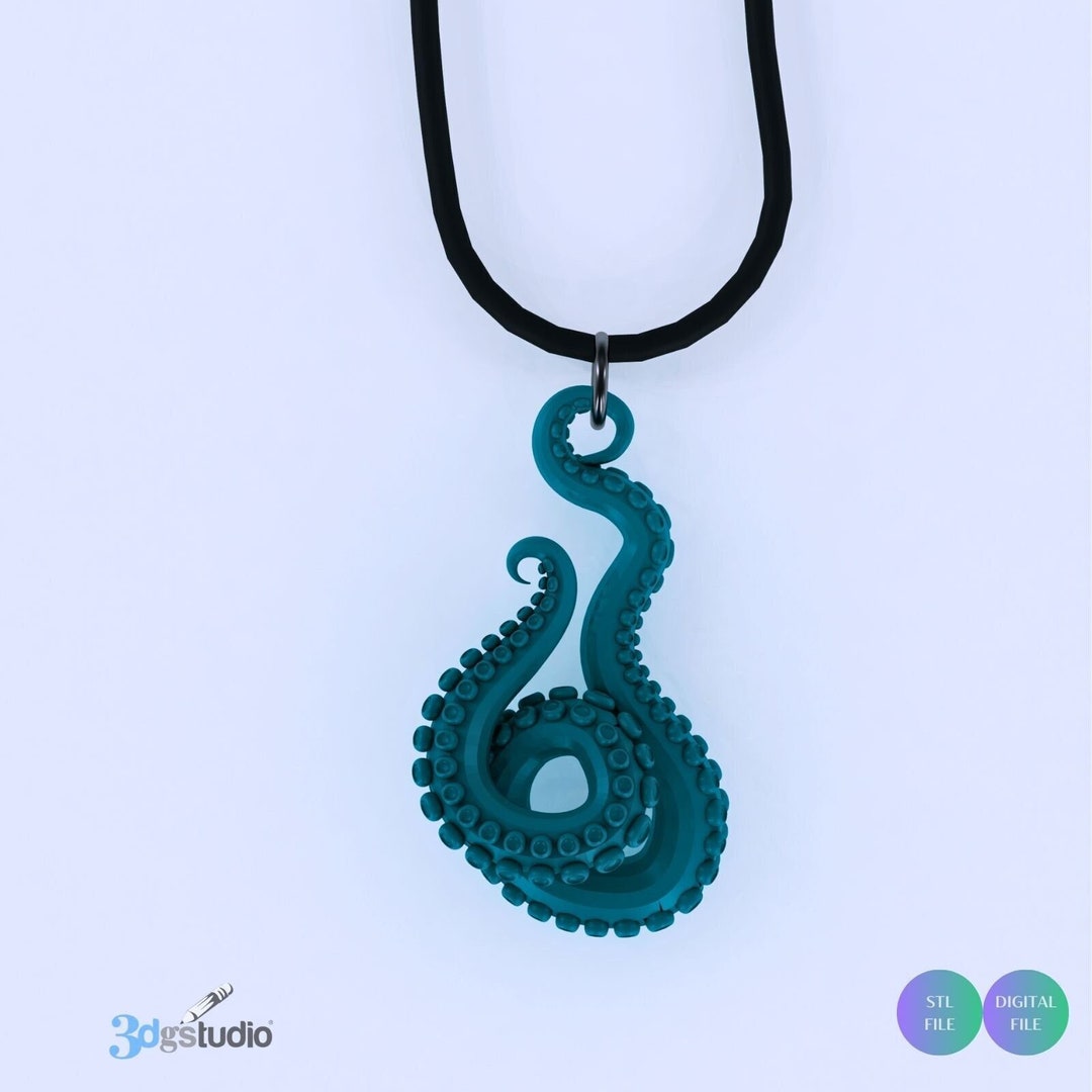 3D Print File, Tentacle Pendant, Stl File 3d Printing, Necklace Stl ...