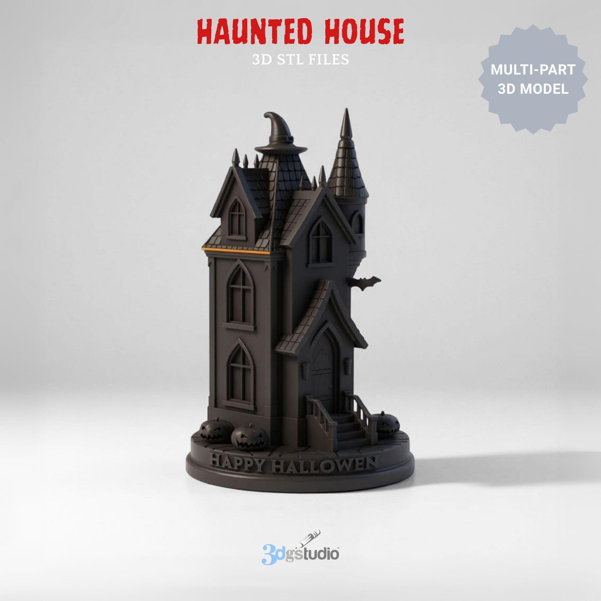 Haunted House 3D STL File, Halloween Decor, STL Files for 3D Printing ...