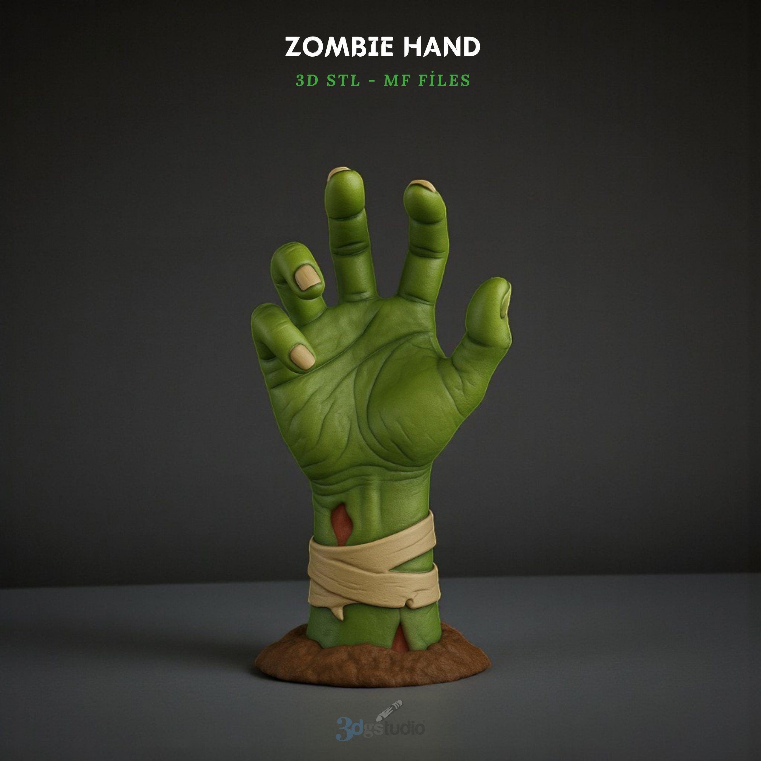 Zombie Hand 3D Print File, Horror Decor Zombie Hand Statue STL File ...