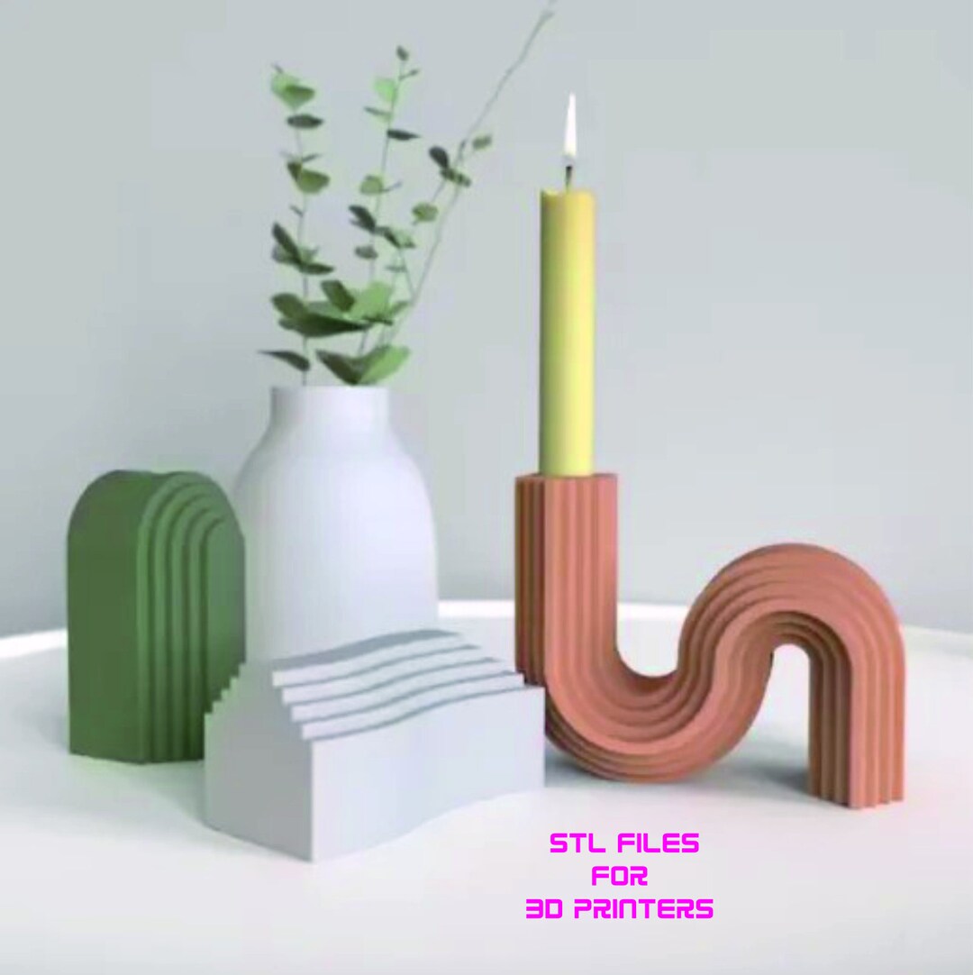 Modern Deco Vase Set 3D STL File 3D Vase Stl Models - Etsy