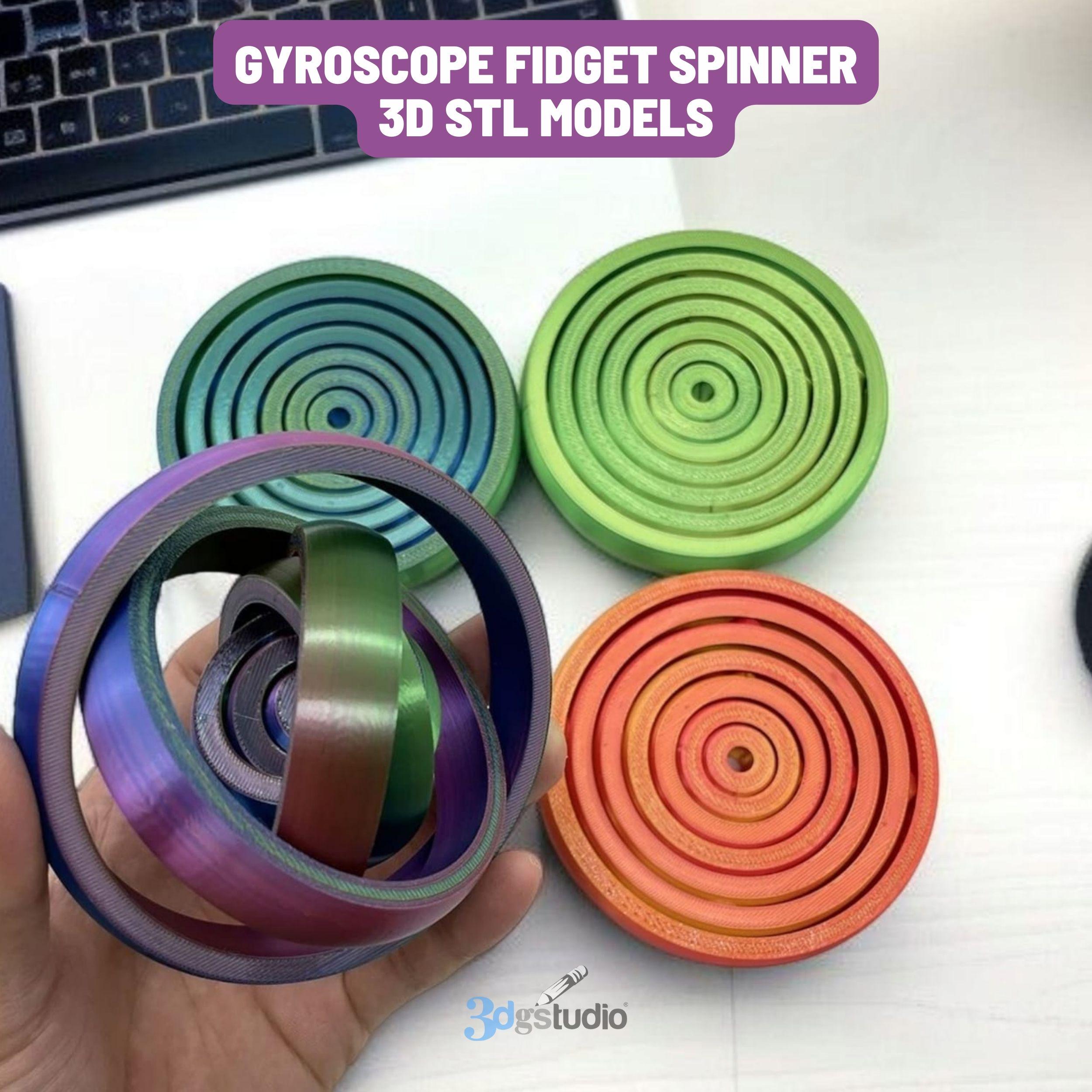 Gyroscope Fidget 3D STL Files, Gyro Spinner Fidget Toy 3D Print Files ...