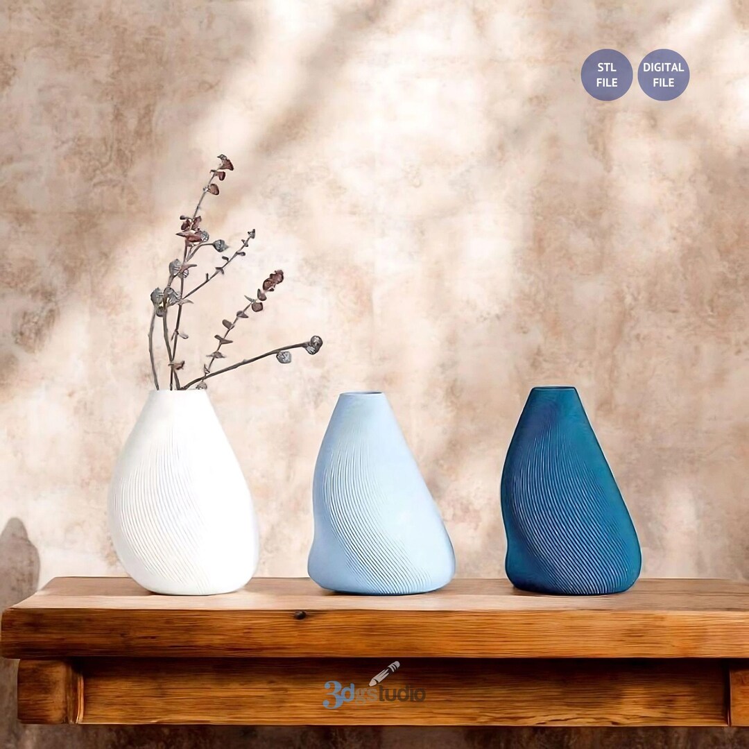 Trio Milano Vase Set STL Files, Stl File 3d Printing, Vase 3D Print ...