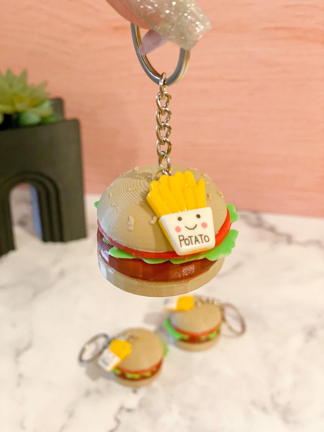 Hamburger Keychain 3D Stl Files, 3D Keychain Print Files - Etsy