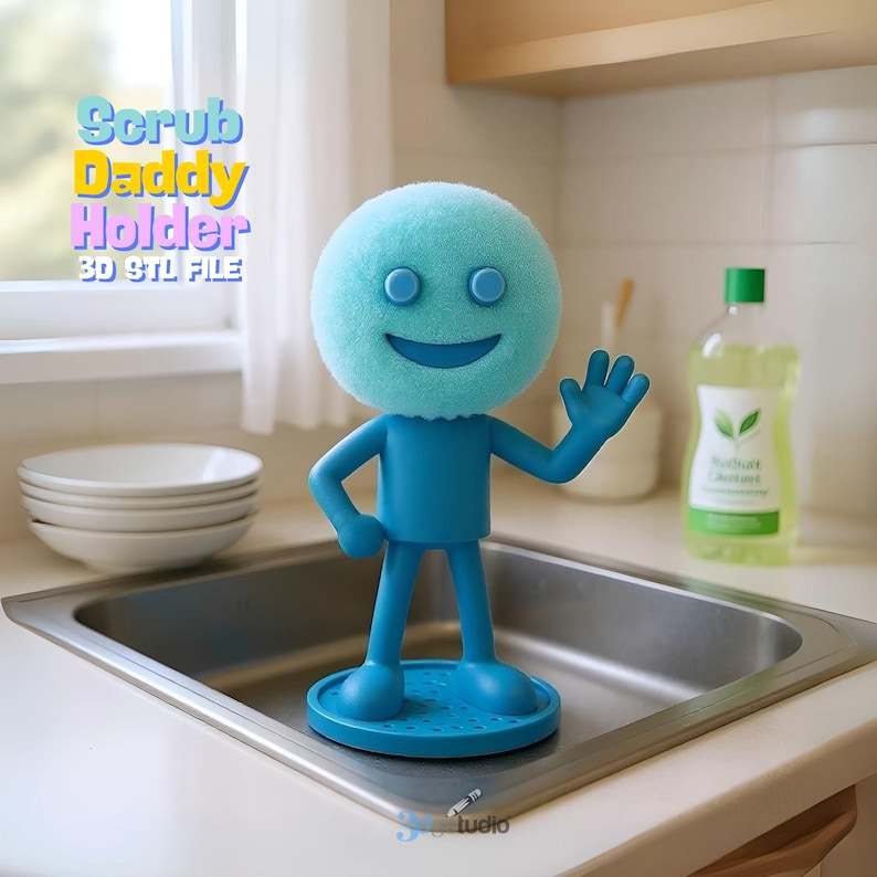 Scrub Daddy Holder 3D STL File: Kitchen Sink Caddy Printable Model - Etsy