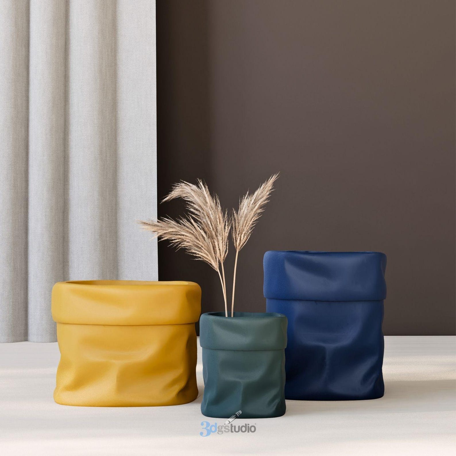 Sack Bag Vase 3D Print Stl Files, Vase 3D Print Files, Tote Bag 3D ...