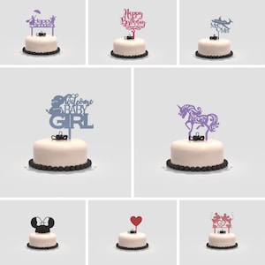 Cake Topper Pack 3D Print Stl File | 3D Cake Topper Bundle - Etsy