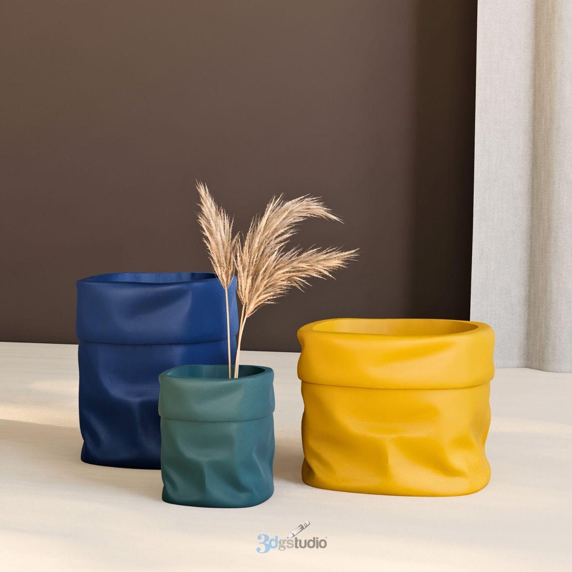 Sack Bag Vase 3D Print Stl Files, Vase 3D Print Files, Tote Bag 3D ...