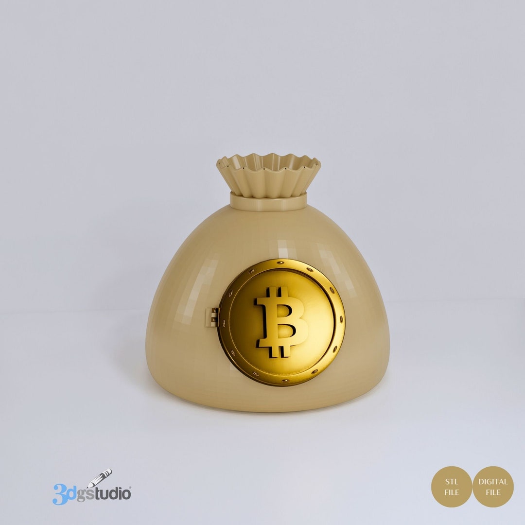 Bitcoin Piggy Bank 3D Stl Files, 3D Money Box Print Files, 3D Btc Stl ...