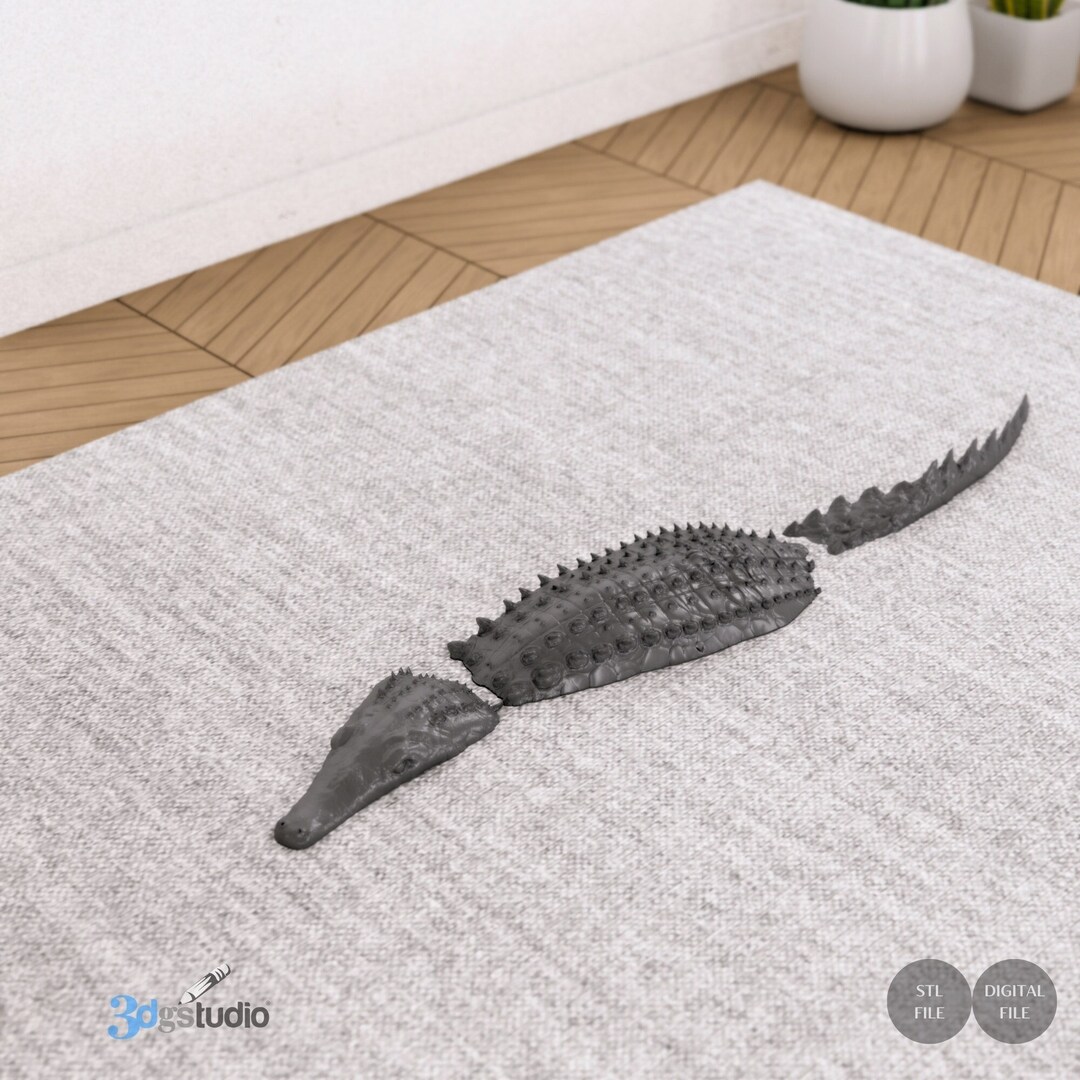 3D Print File, Swimming Crocodile, Stl File 3d Printing, Fun Stl Files ...