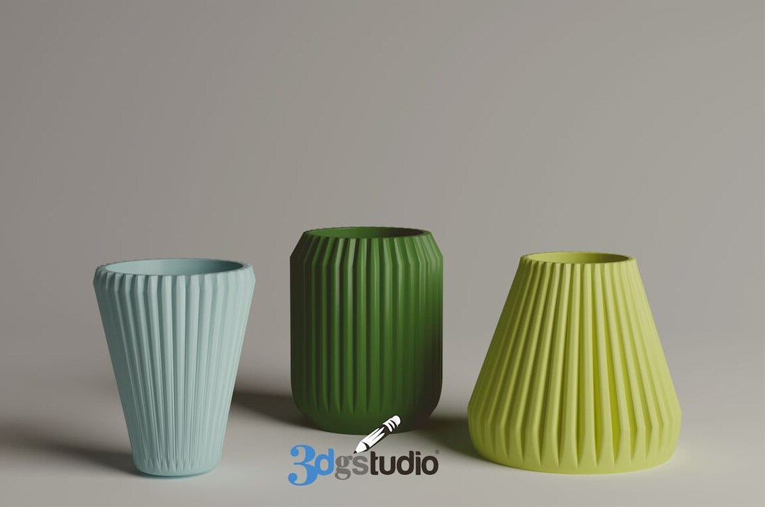 Modern Vase Set of 3 Stl Files, 3D Vase Print Files - Etsy