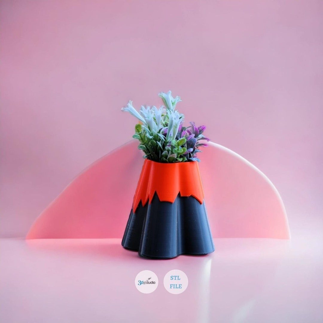 3D Print File, Volcano Vase, Stl File 3d Printing, Vase Stl Files - Etsy