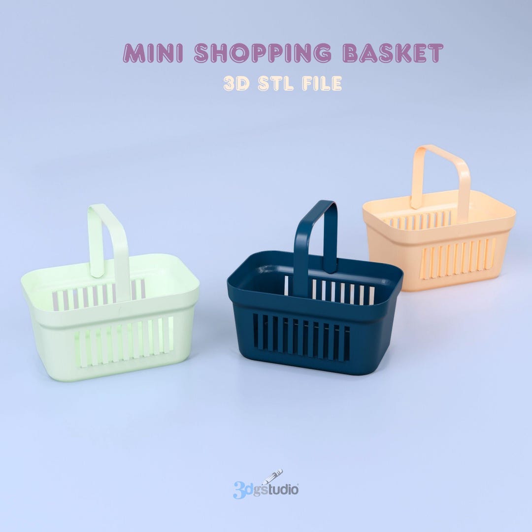 Mini Shopping Basket 3D STL Files, 3D Mini Shopping Cart Digital STL ...