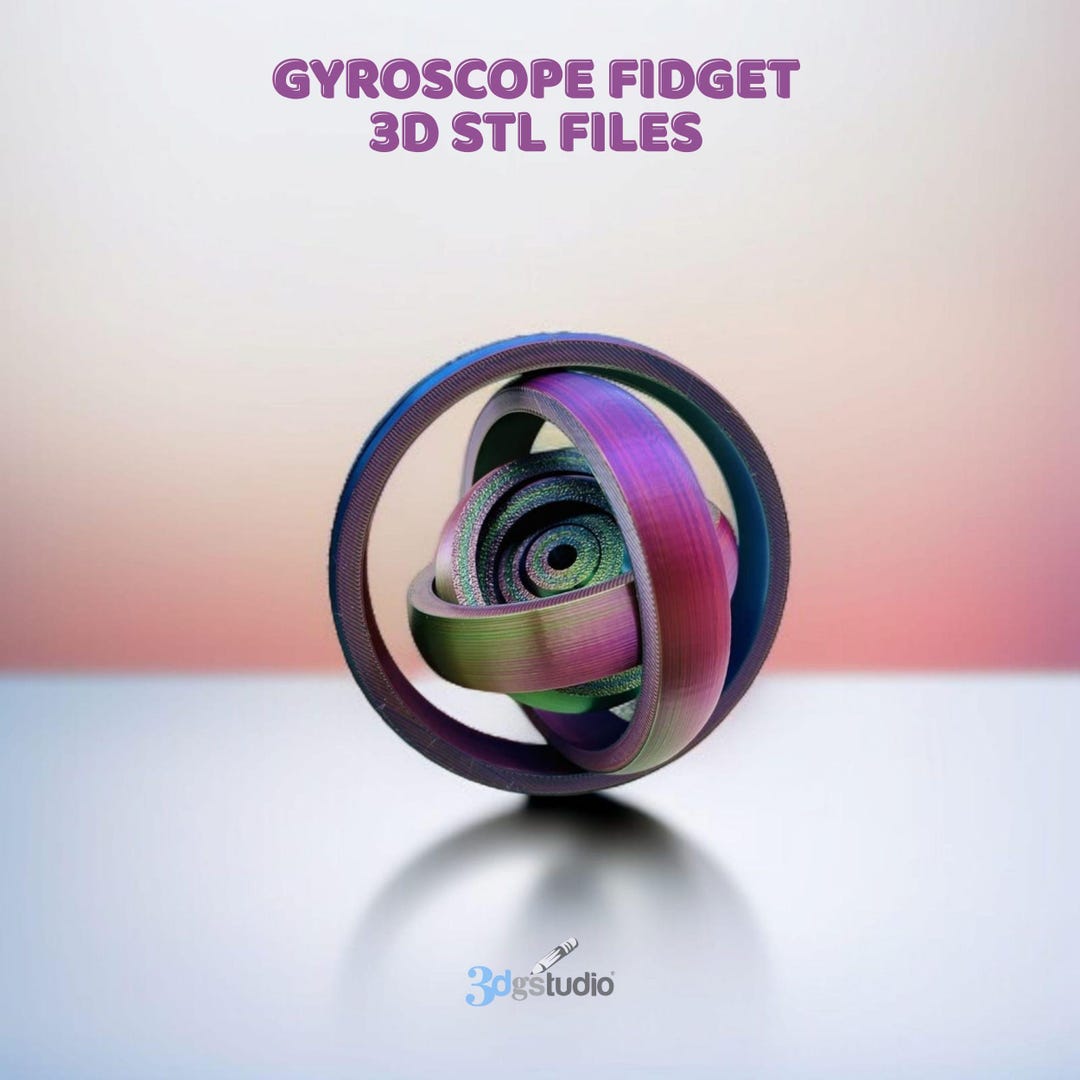 Gyroscope Fidget 3D STL Files, Gyro Spinner Fidget Toy 3D Print Files ...