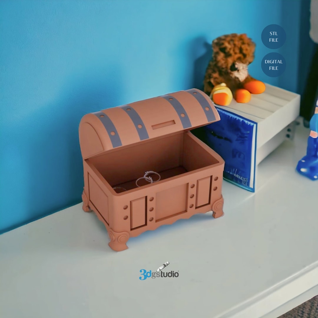 3D Print File, Pirate Chest Jewelry Box, Stl File 3d Printing, Jewelry ...