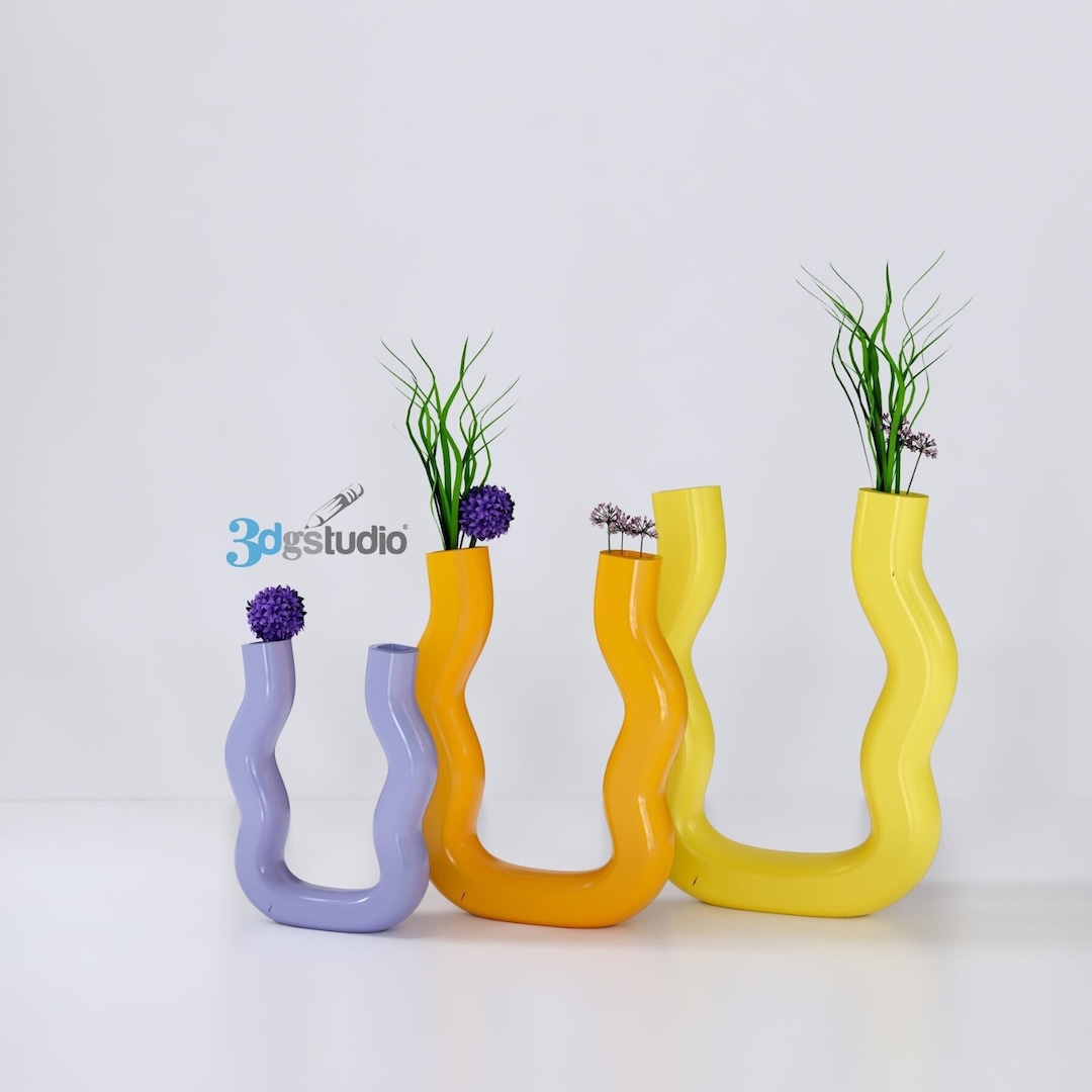 3D Print File, Wavy Vase, Stl File 3d Printing, Vase Stl Files - Etsy