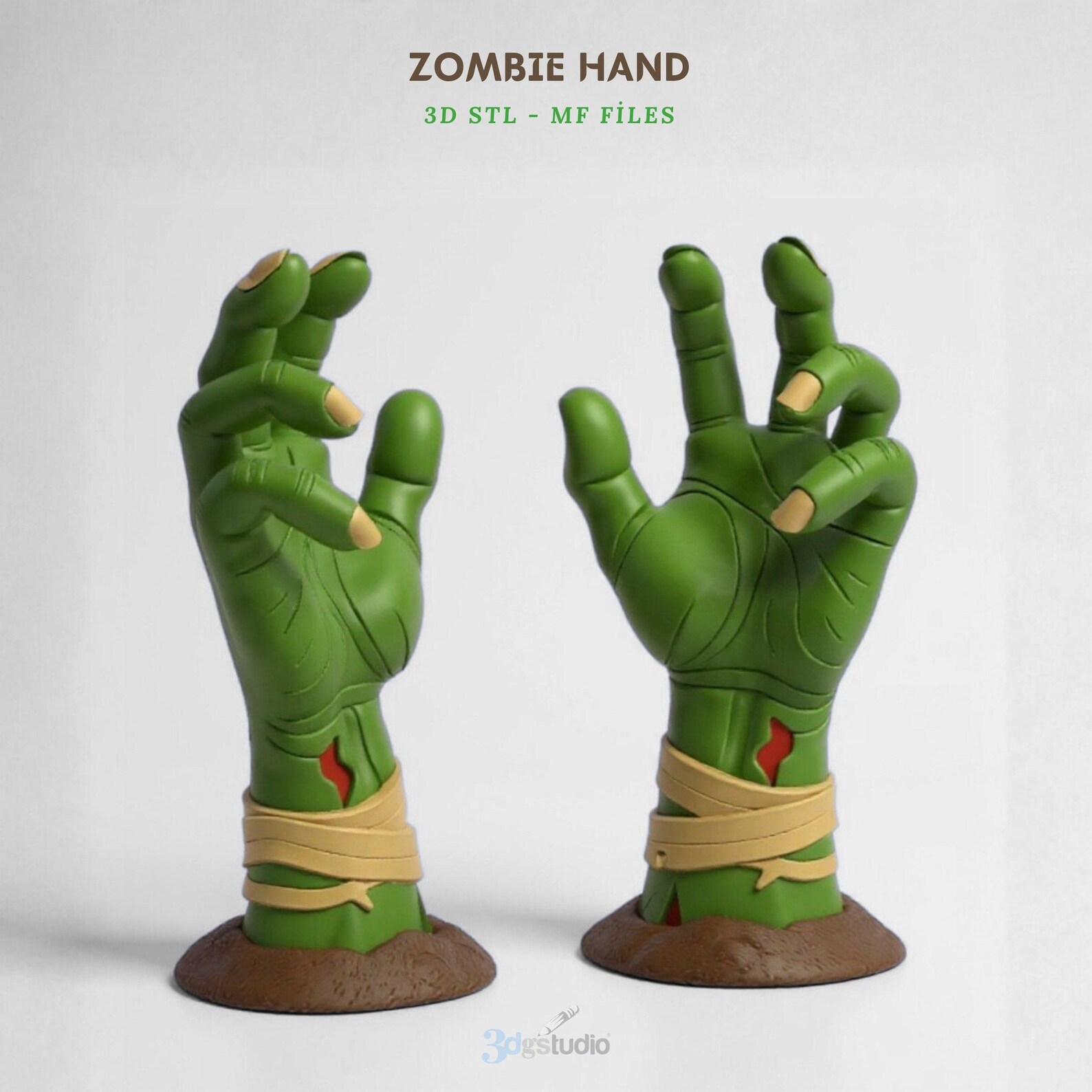 Zombie Hand 3D Print File, Horror Decor Zombie Hand Statue STL File ...